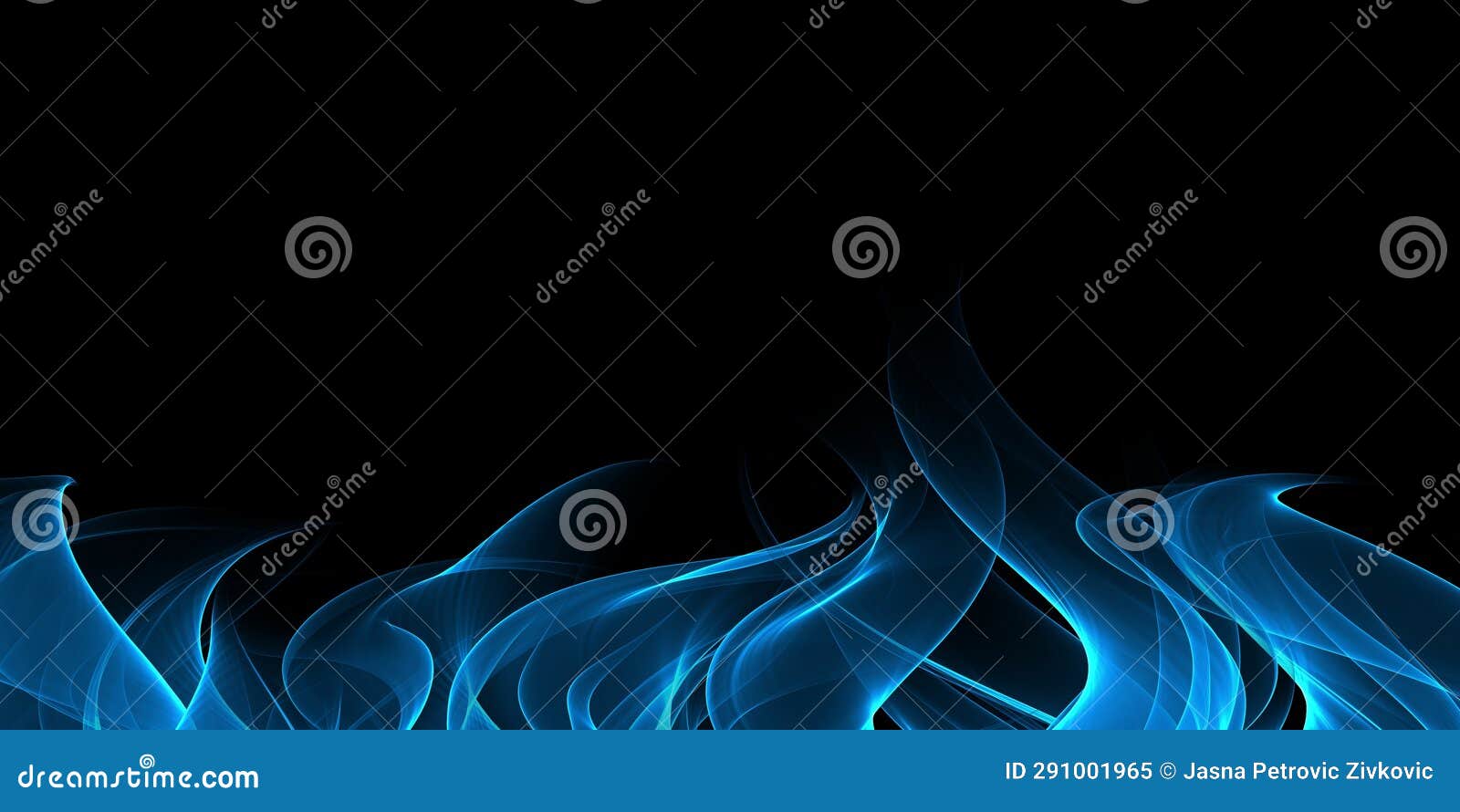 Abstract Blue Flame on a Black Background Stock Illustration - Illustration of warm, black ...