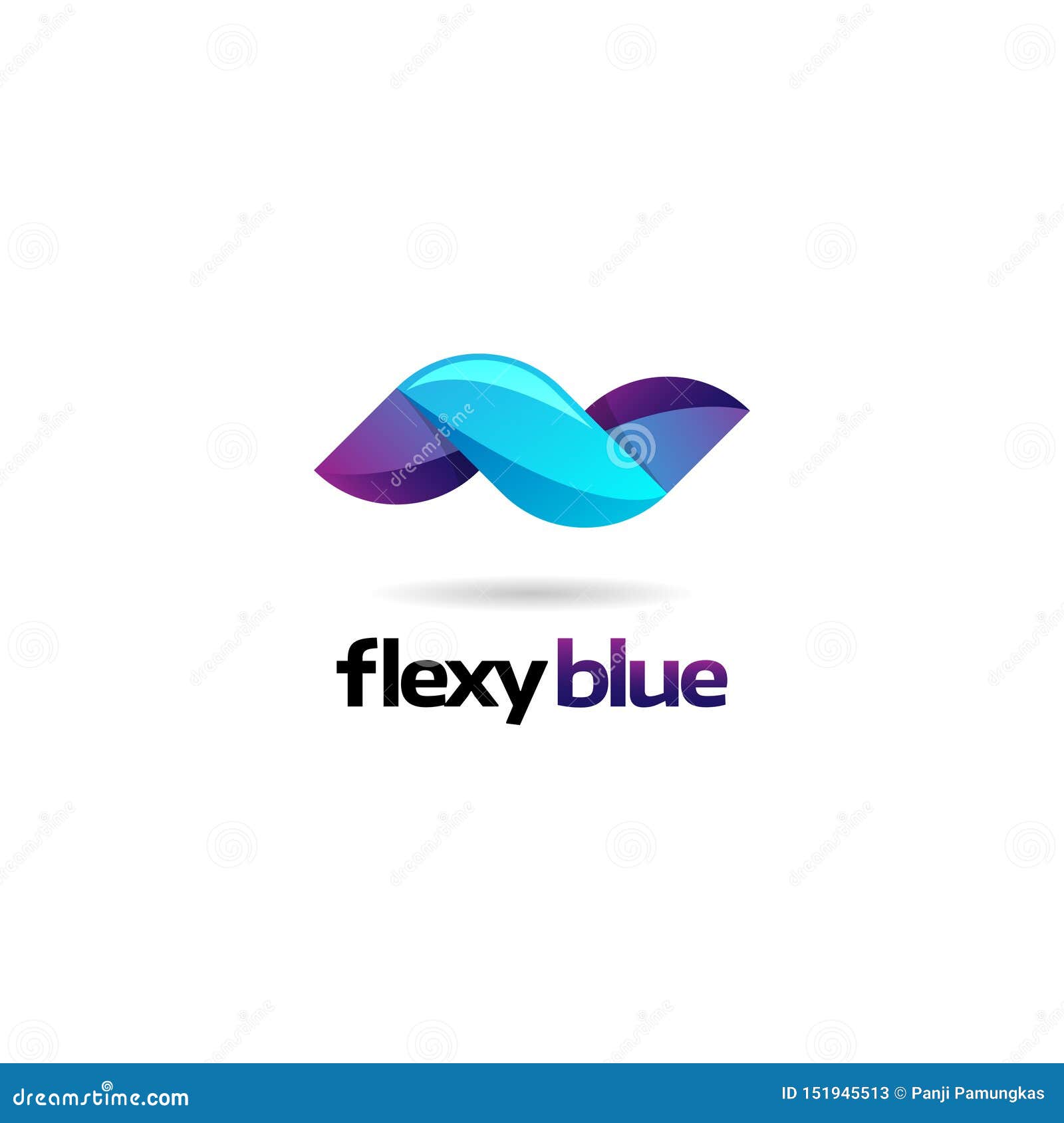 Abstract Blue Flexible Dynamic Logo Sign Symbol Icon Stock Illustration ...