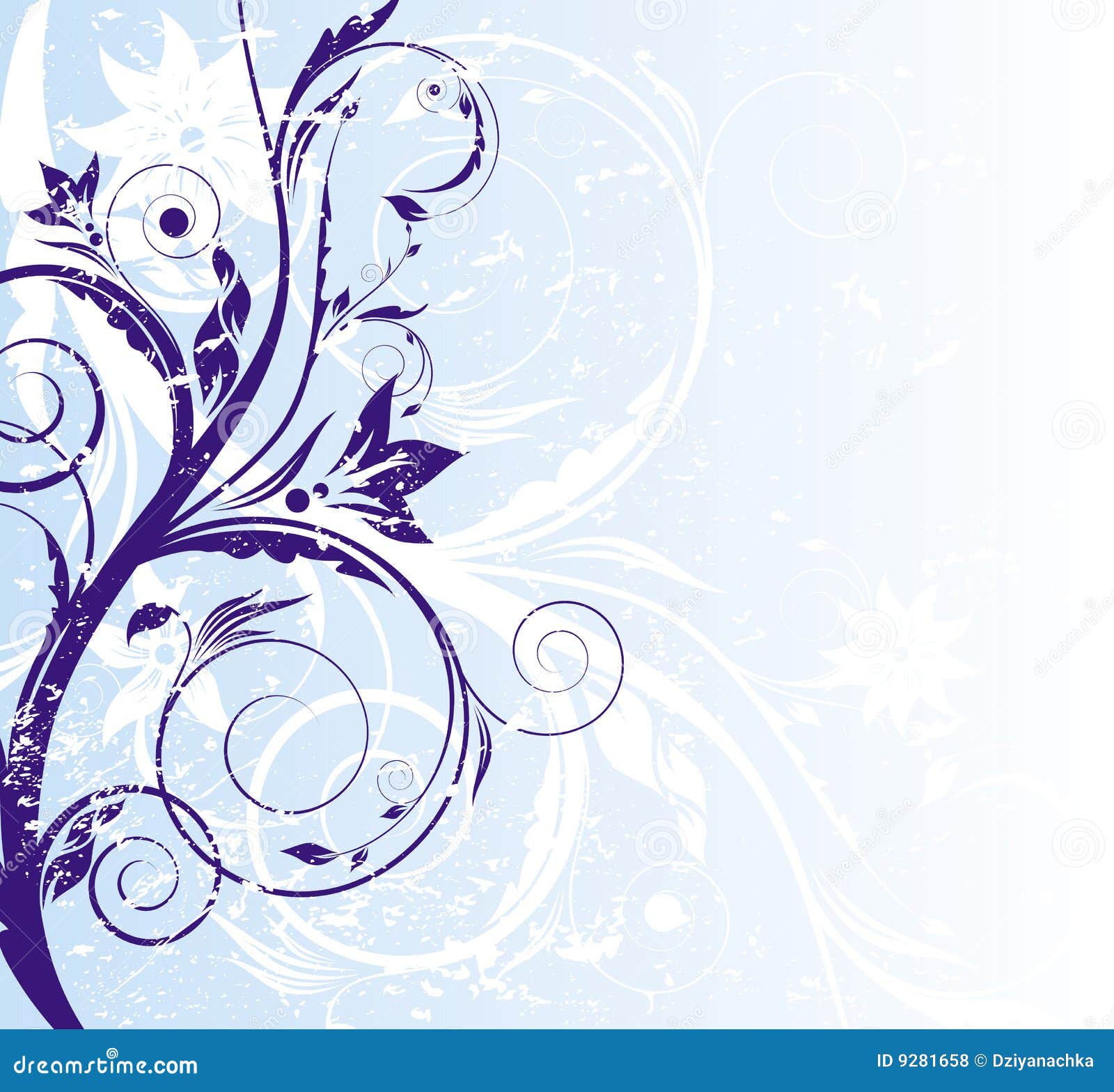 Abstract Blue Floral Background Stock Vector - Illustration of creation ...