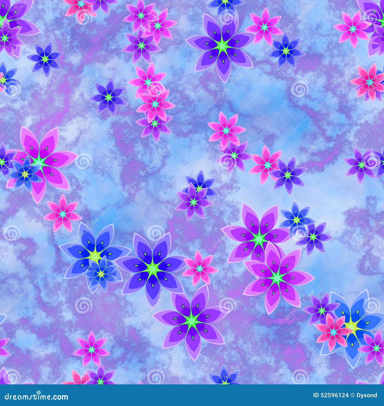 Abstract Blue Floral Pattern. Texture Background Stock Illustration ...