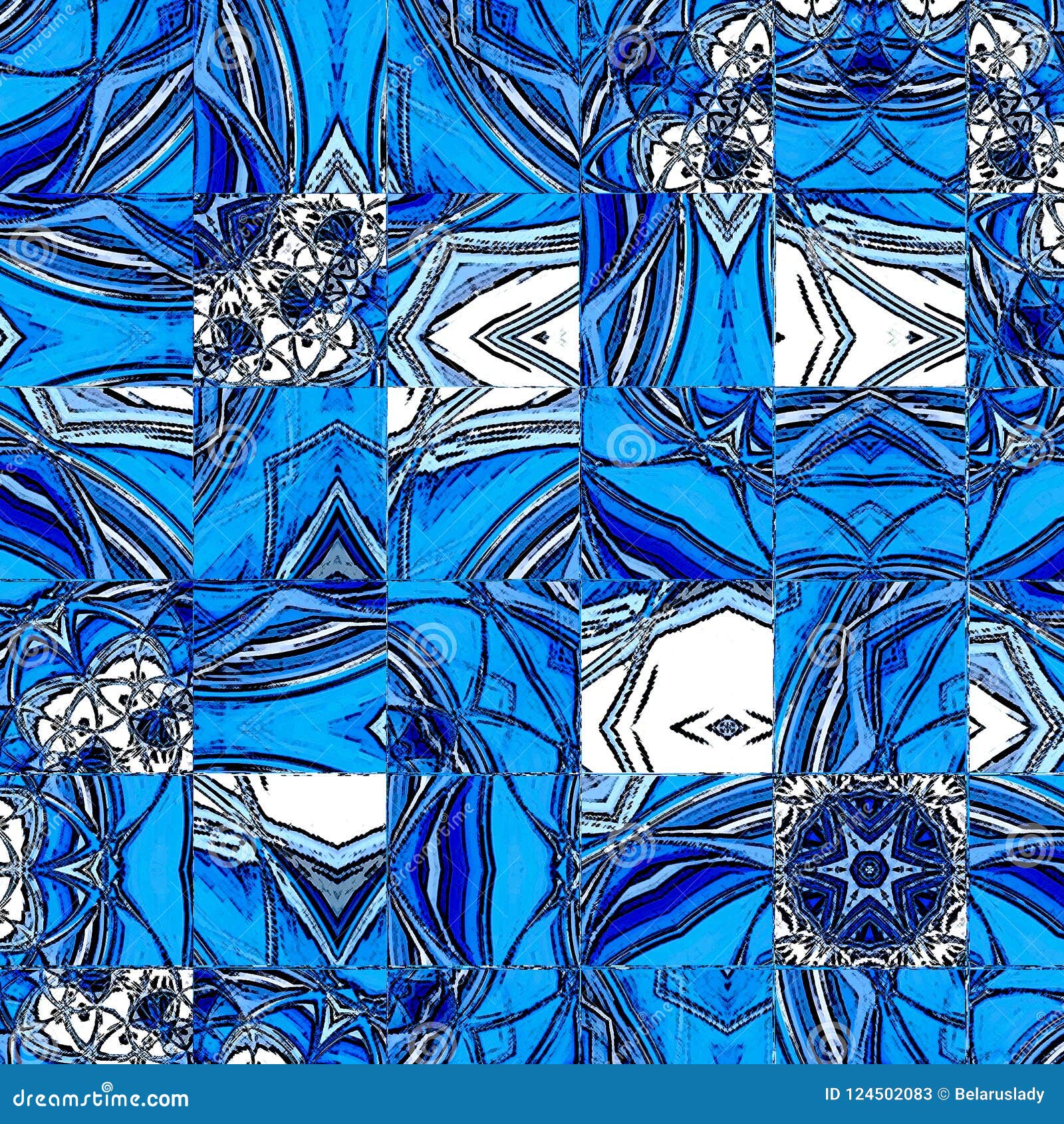 Abstract Blue Floral Square Pattern Stock Illustration - Illustration ... Abstract Blue Floral Square Pattern Stock Illustration - Illustration ...