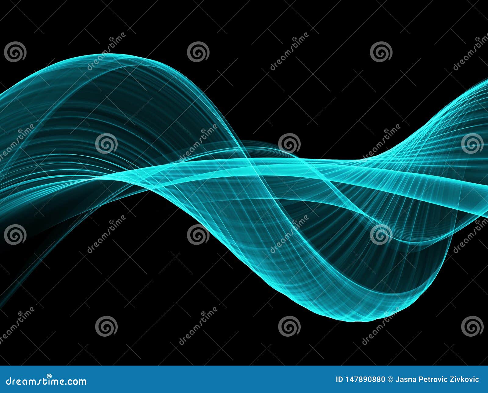 Abstract Blue Flow Wave Background Stock Illustration - Illustration of ...