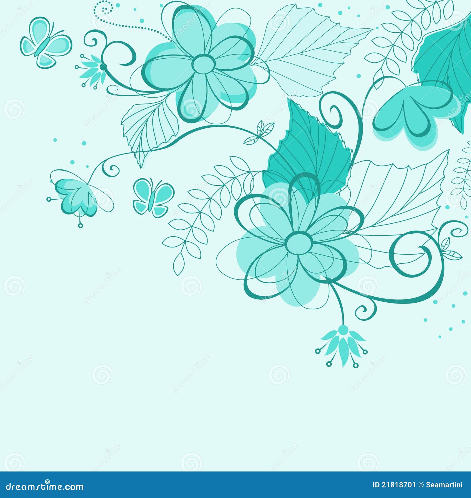 Abstract Blue Flower Background Stock Vector - Illustration of element ...