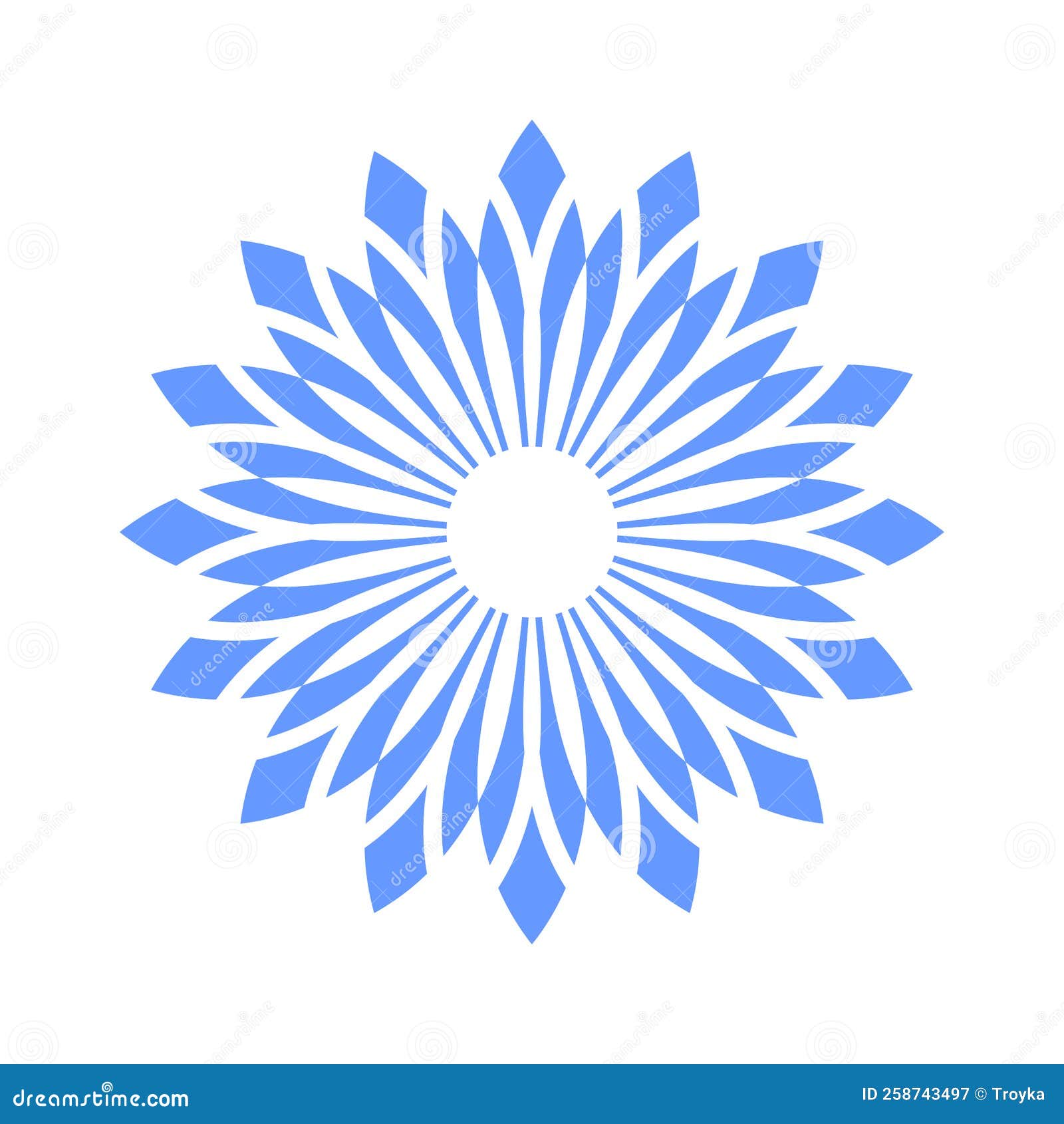 Abstract Blue Flower Icon. Round Design Element Stock Vector ...