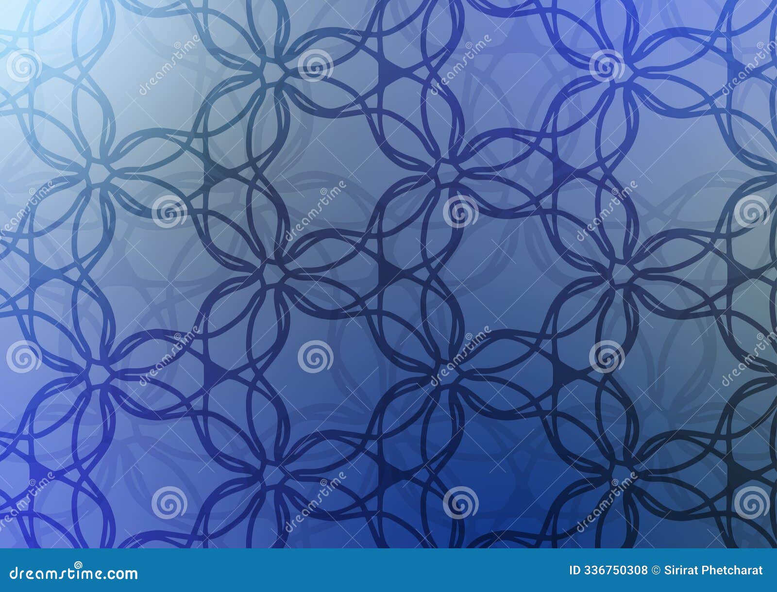 Abstract Blue Flower Line Presentation Background Stock Illustration ...