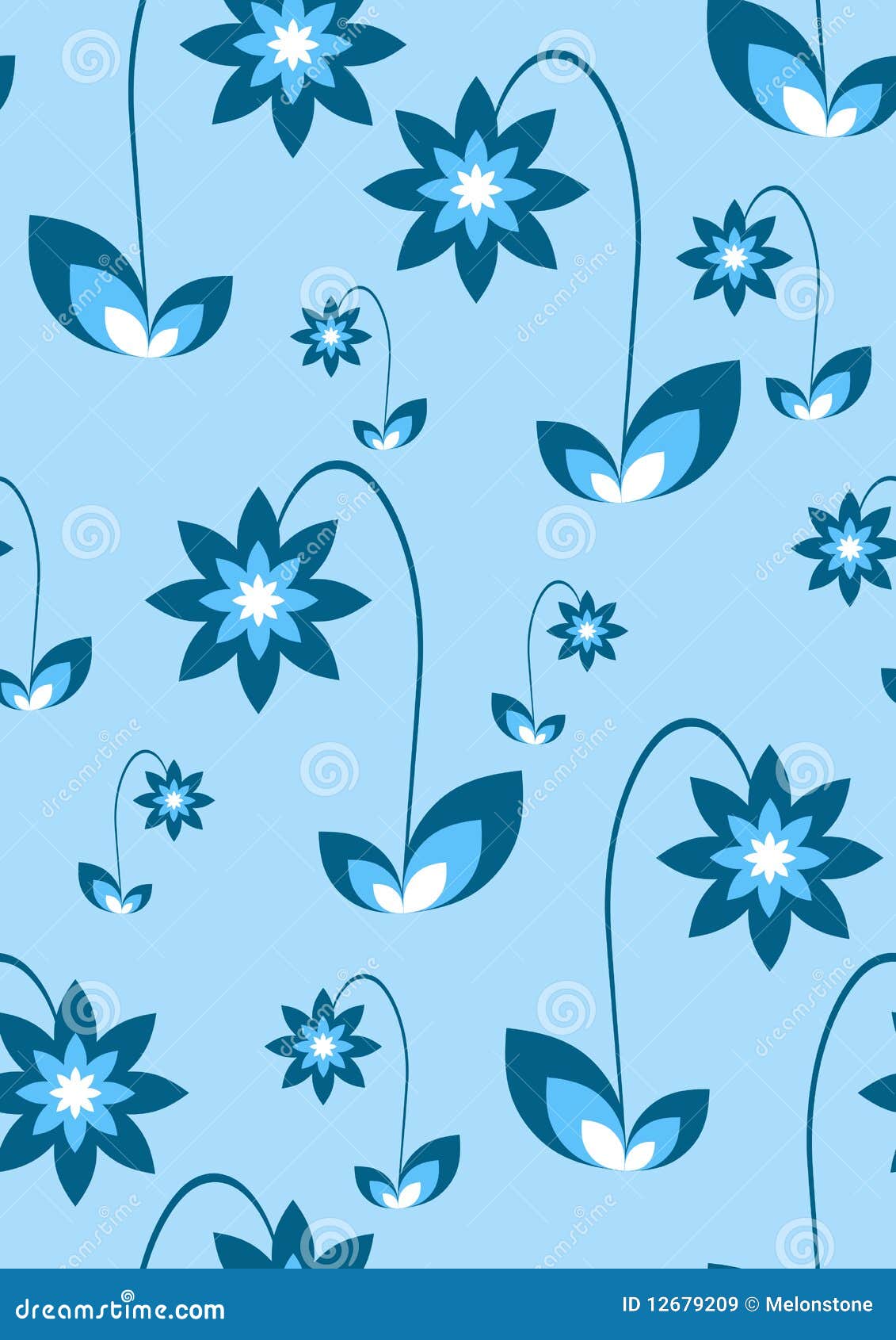 Abstract blue flowers stock illustration. Illustration of wallpaper ...