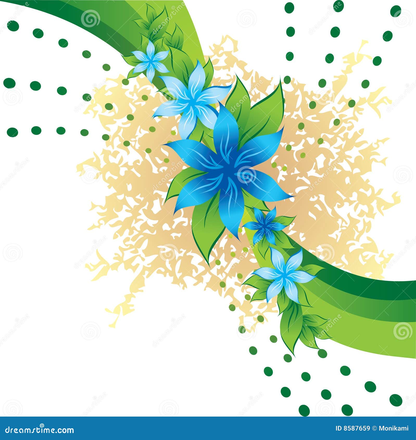 Abstract blue flowers stock vector. Illustration of flower - 8587659