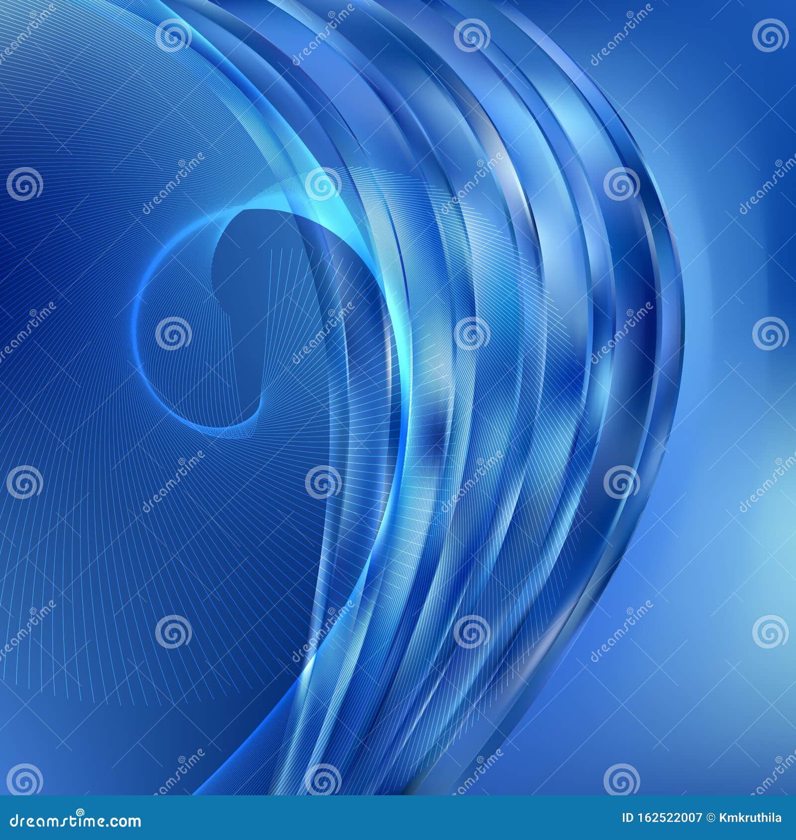 Abstract Blue Flowing Curves Background Stock Vector - Illustration of ...