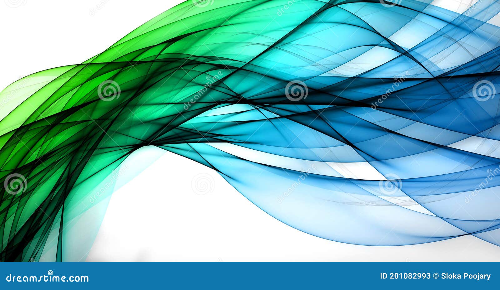 Abstract Blue and Green Colored Flowing Lines Background,attractive ...