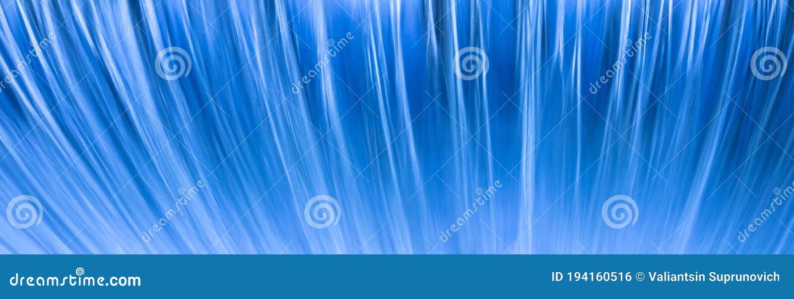 Abstract Blue Flowing Water Banner, Waterfall Effect Illusion Stock ...