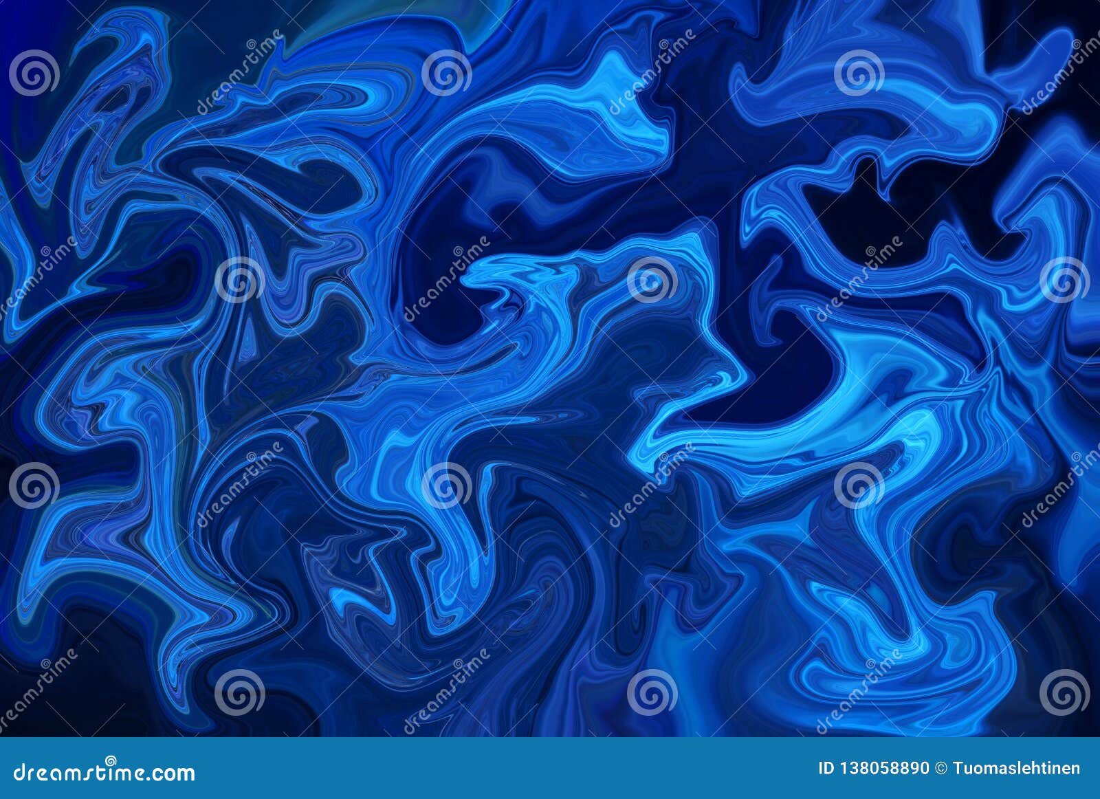 Abstract Blue Fluid Waves Background Stock Illustration - Illustration ...