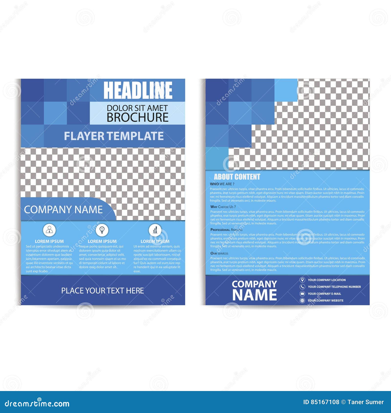Abstract Blue Flyer Design Template Stock Vector - Illustration of ...