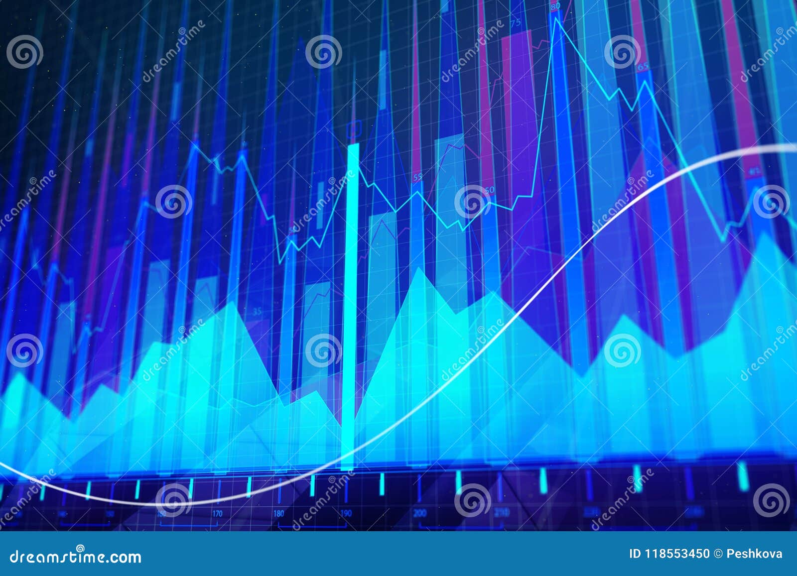 Abstract Blue Forex Background Stock Illustration - Illustration of ...