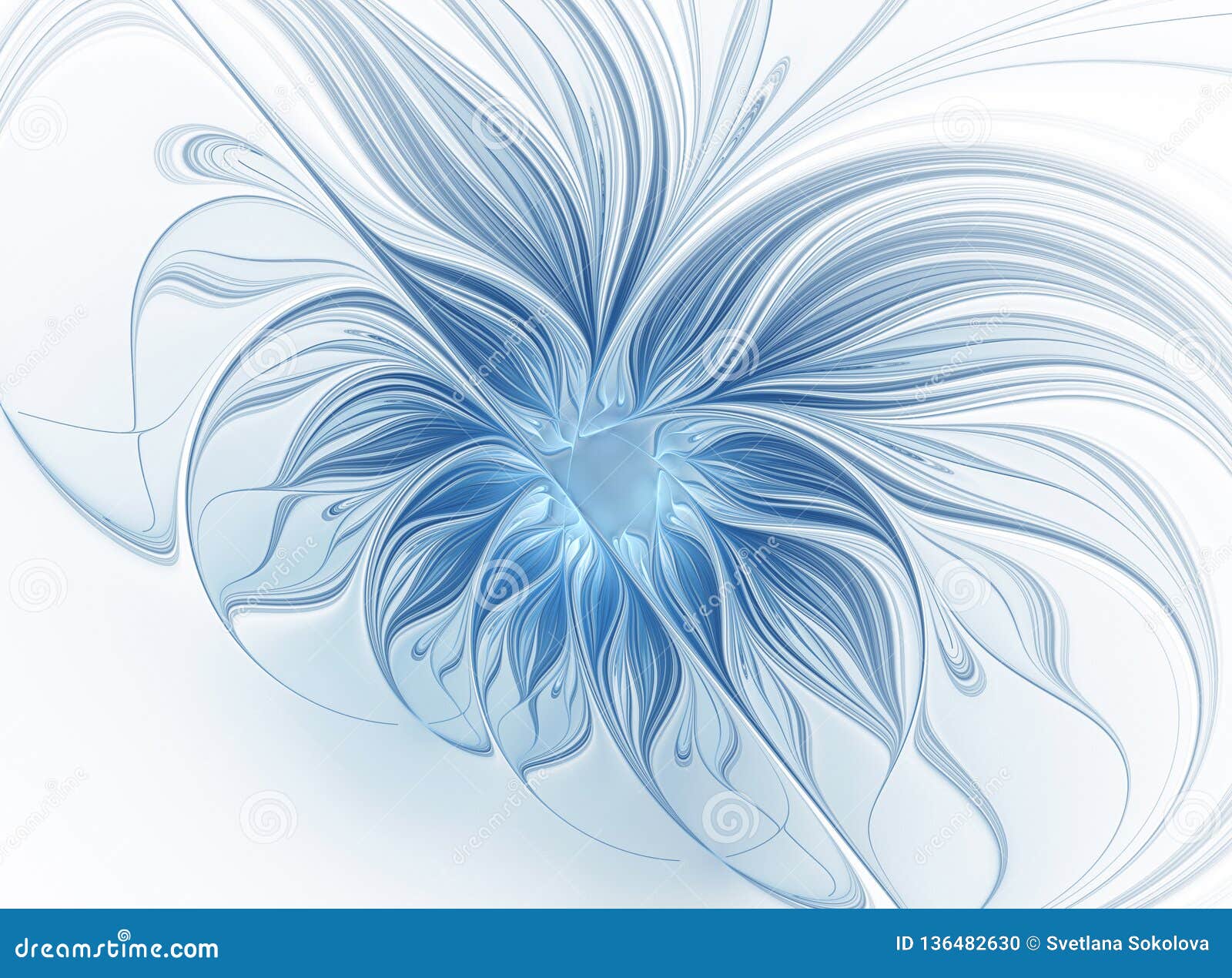 Abstract Blue Fractal Flower Stock Illustration Illustration Of Copy