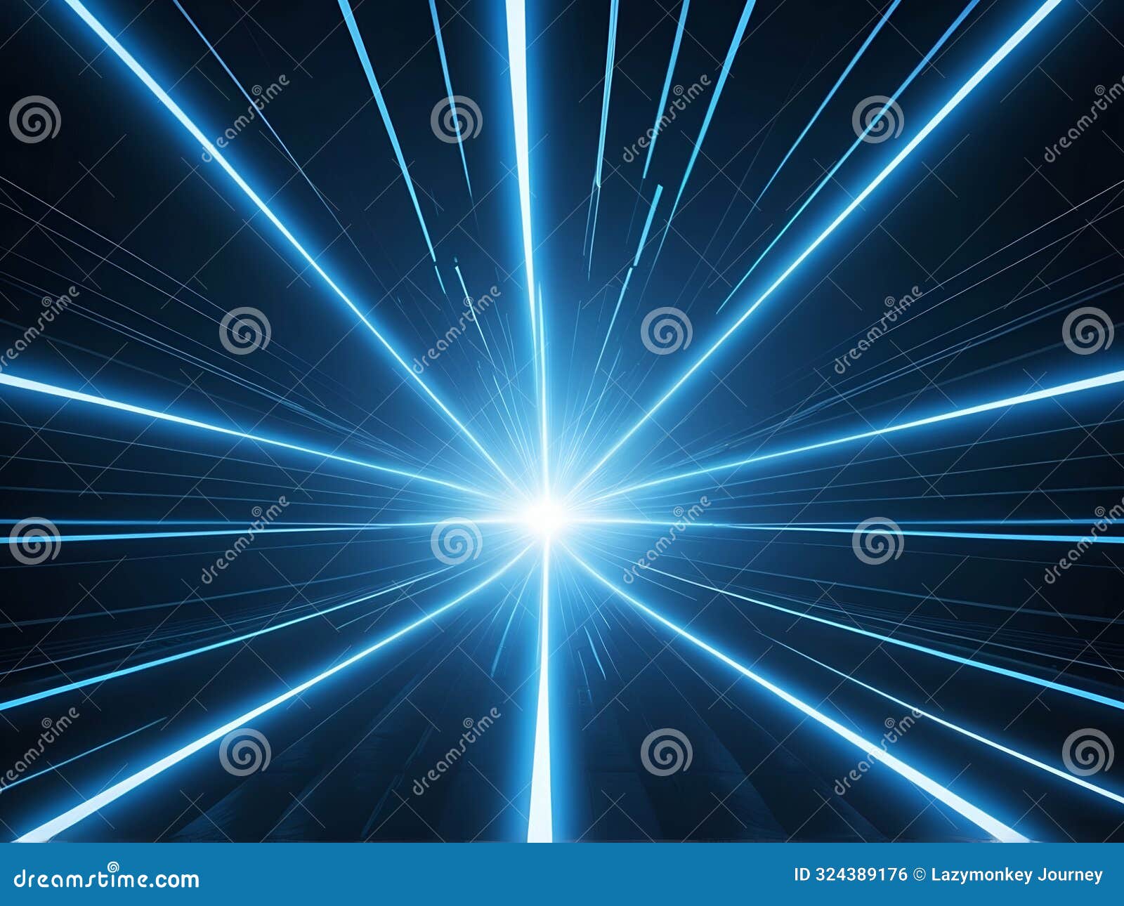 Abstract Blue Furutic Background. Rays and Light Lines Reflection, Blue ...