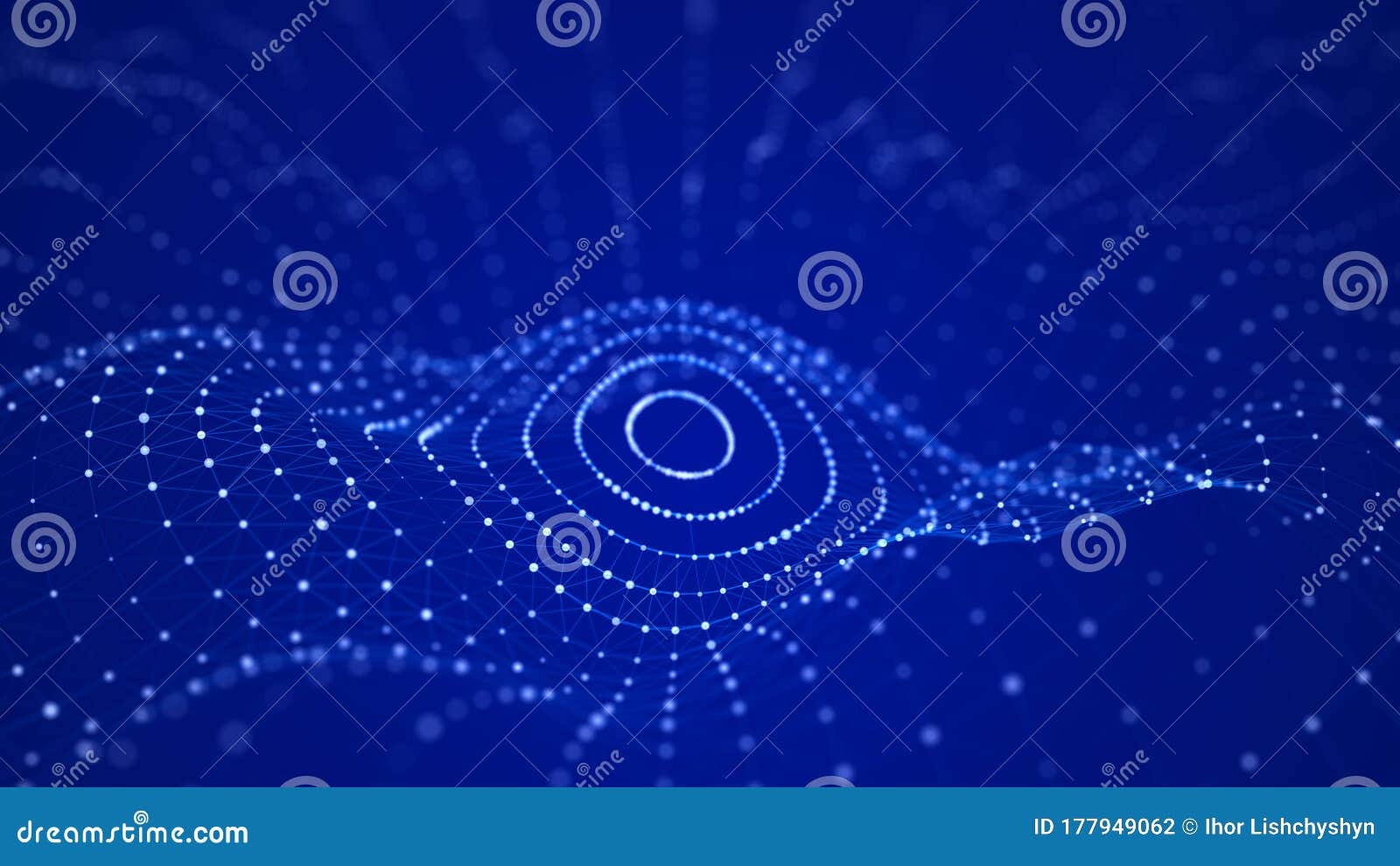 Abstract Blue Futuristic Background. Big Data Visualization. Digital ...