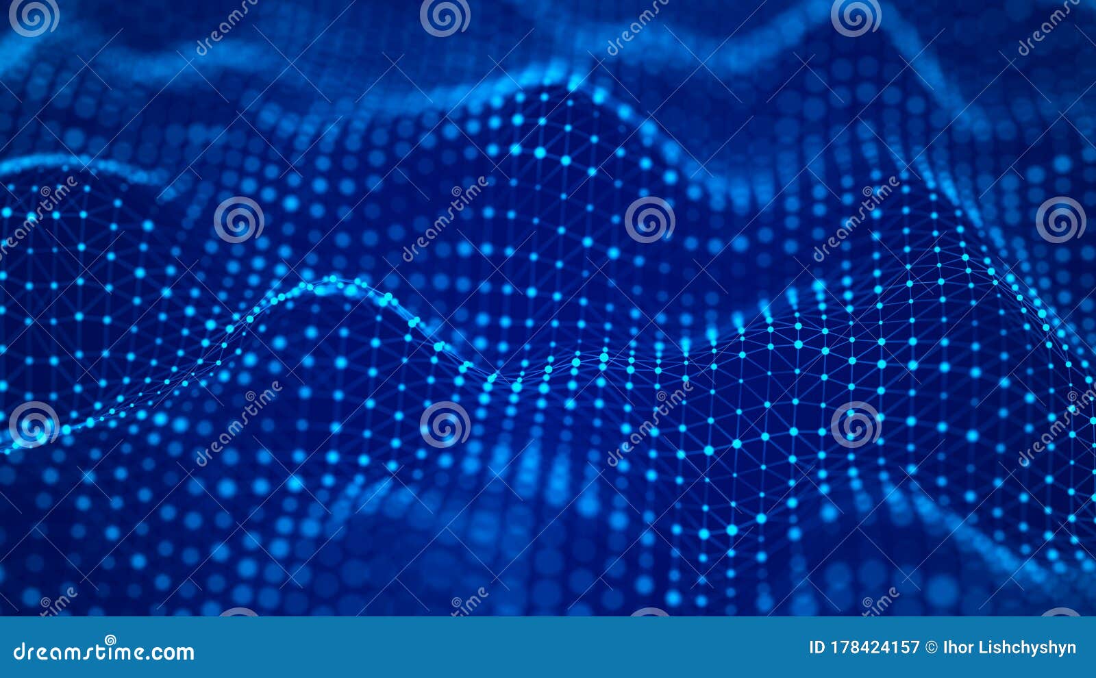 Abstract Blue Futuristic Background. Big Data Visualization. Digital ...
