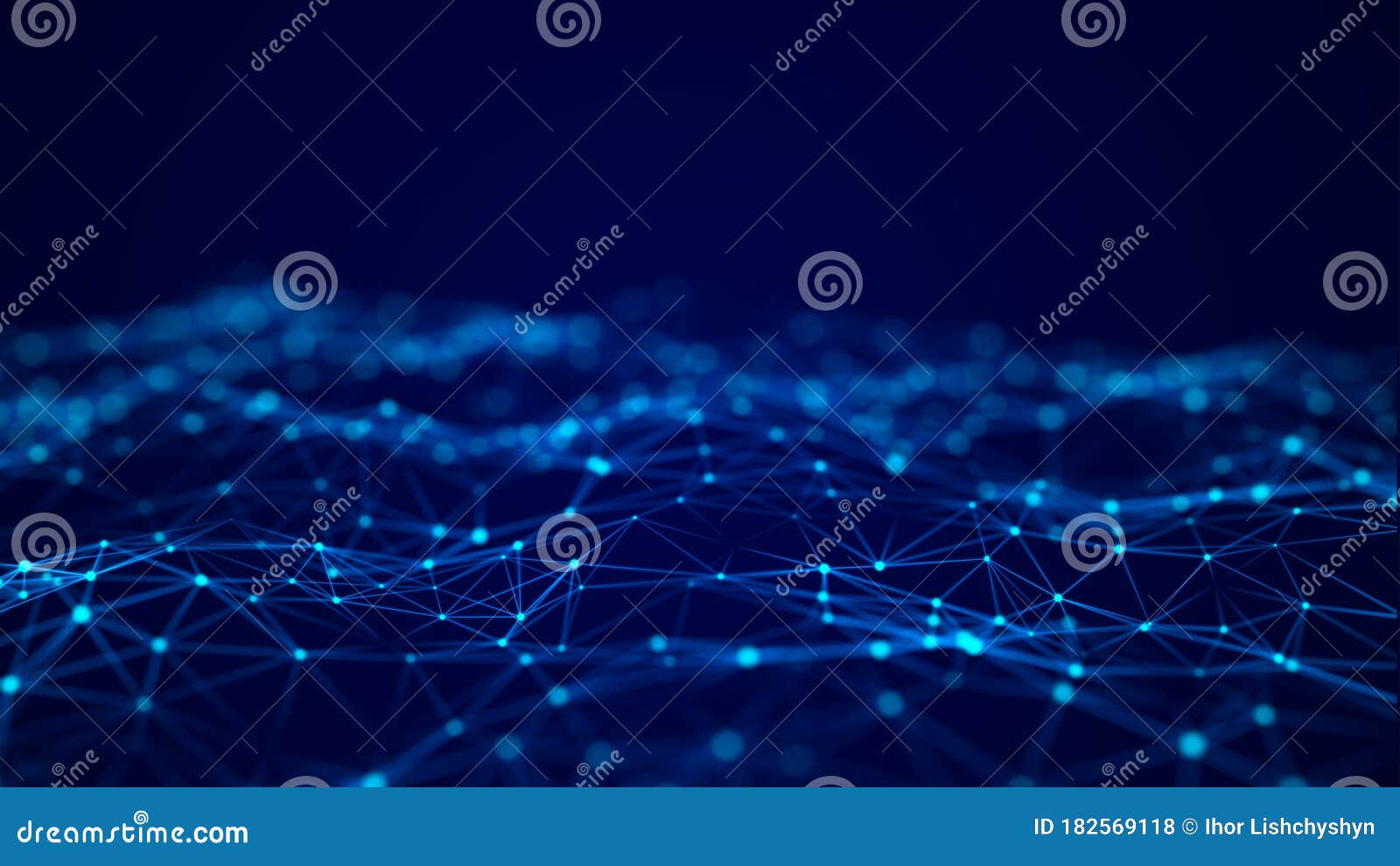 Abstract Blue Futuristic Background. Big Data Visualization. Digital ...