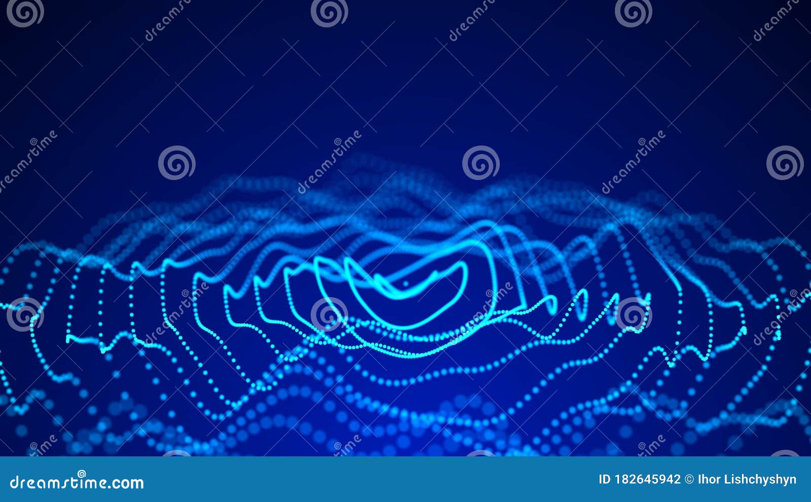 Abstract Blue Futuristic Background. Big Data Visualization. Digital ...