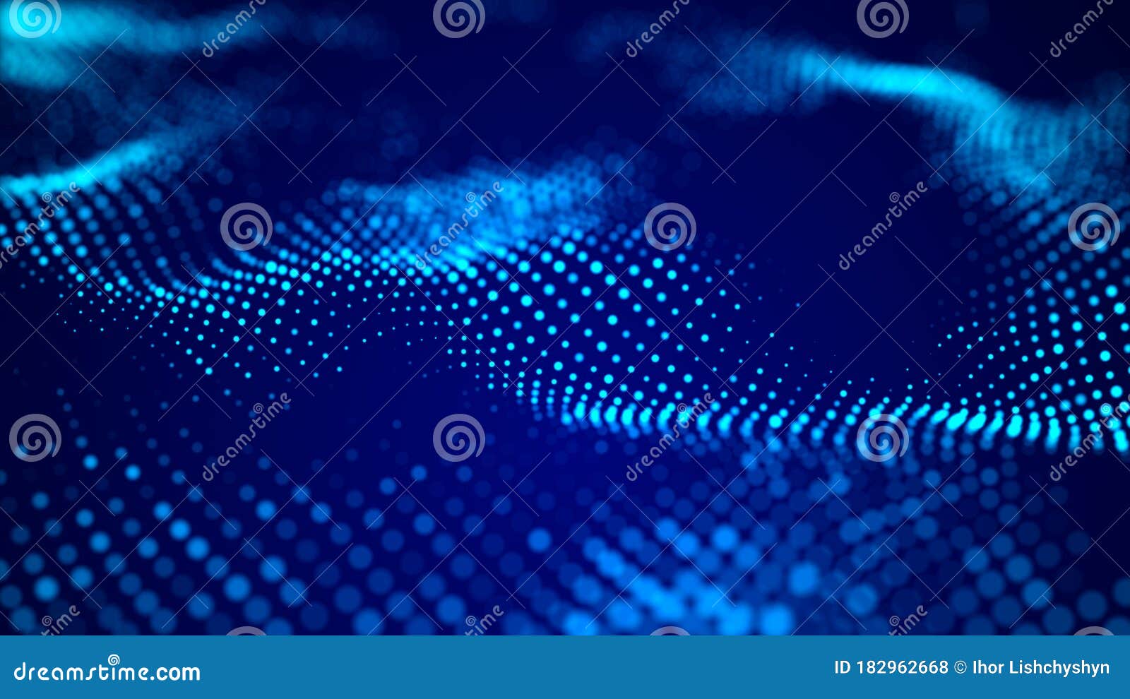 Abstract Blue Futuristic Background. Big Data Visualization. Digital ...