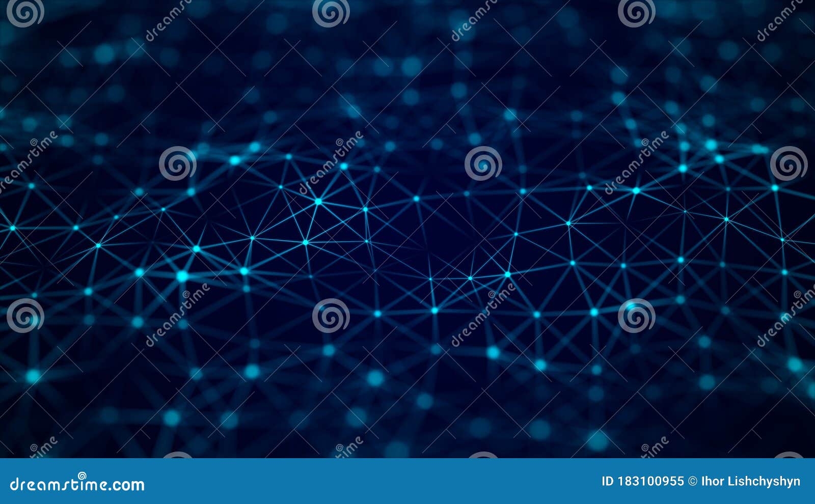 Abstract Blue Futuristic Background. Big Data Visualization. Digital ...