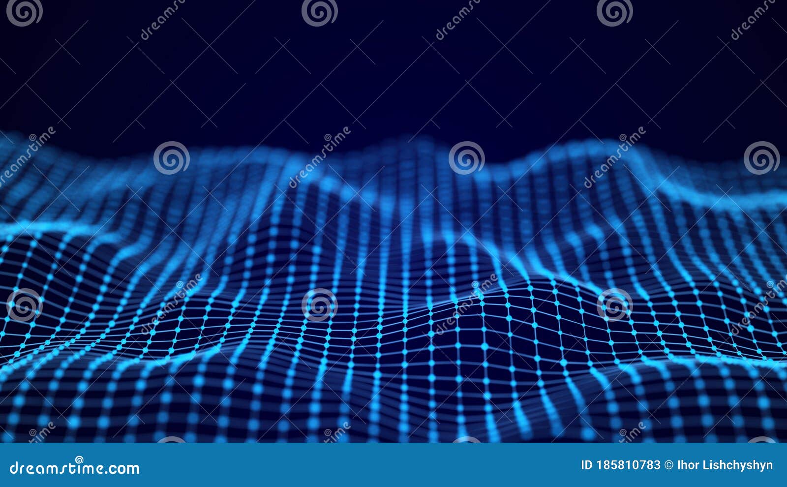 Abstract Blue Futuristic Background. Big Data Visualization. Digital ...