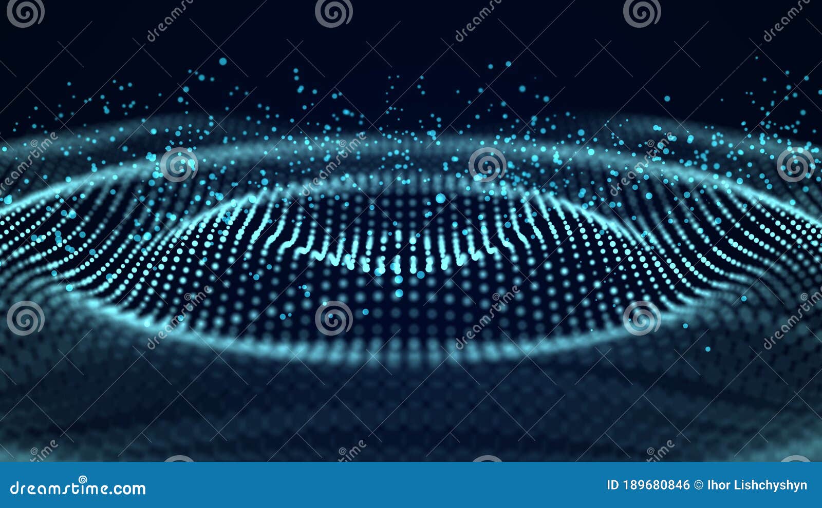 Abstract Blue Futuristic Background. Big Data Visualization. Digital ...