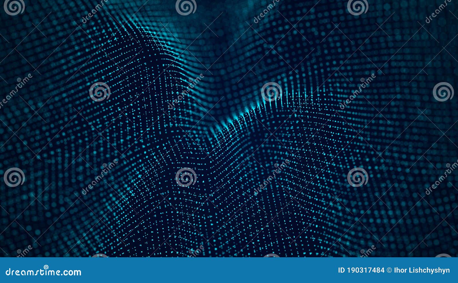 Abstract Blue Futuristic Background. Big Data Visualization. Digital ...