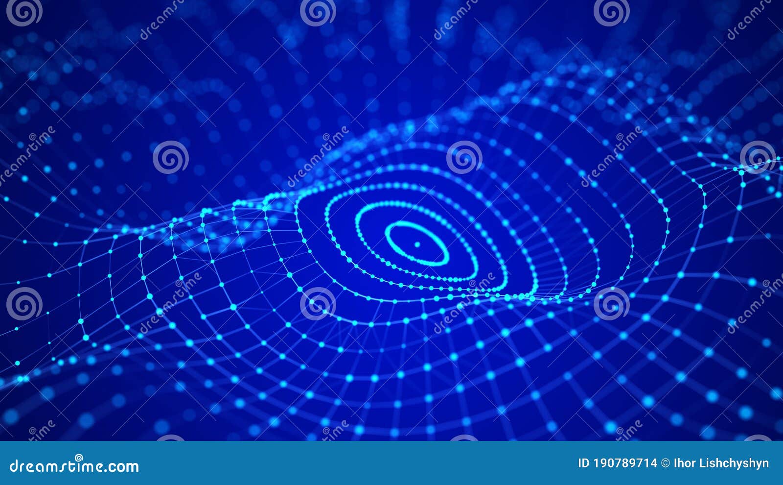 Abstract Blue Futuristic Background. Big Data Visualization. Digital ...