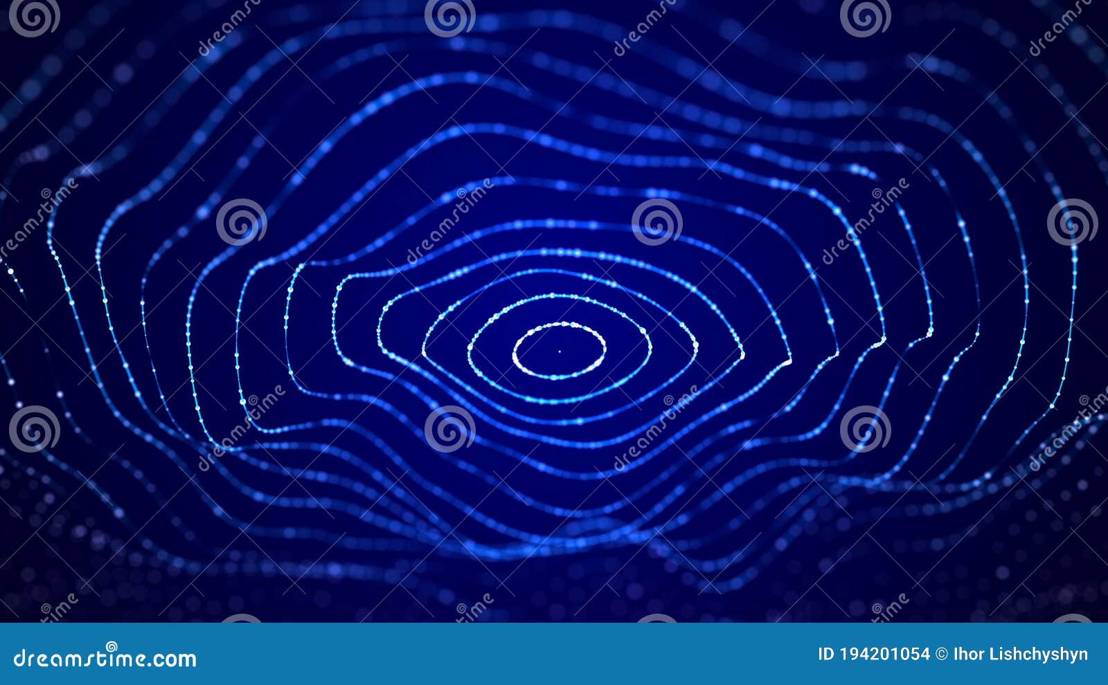 Abstract Blue Futuristic Background. Big Data Visualization. Digital ...