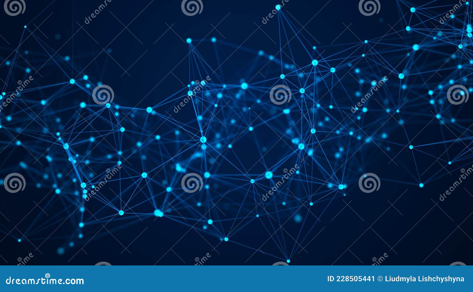 Abstract Blue Futuristic Background. Technological Wave of Information ...