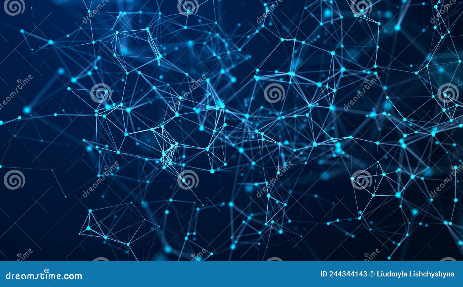 Abstract Blue Futuristic Background. Technological Wave of Information ...