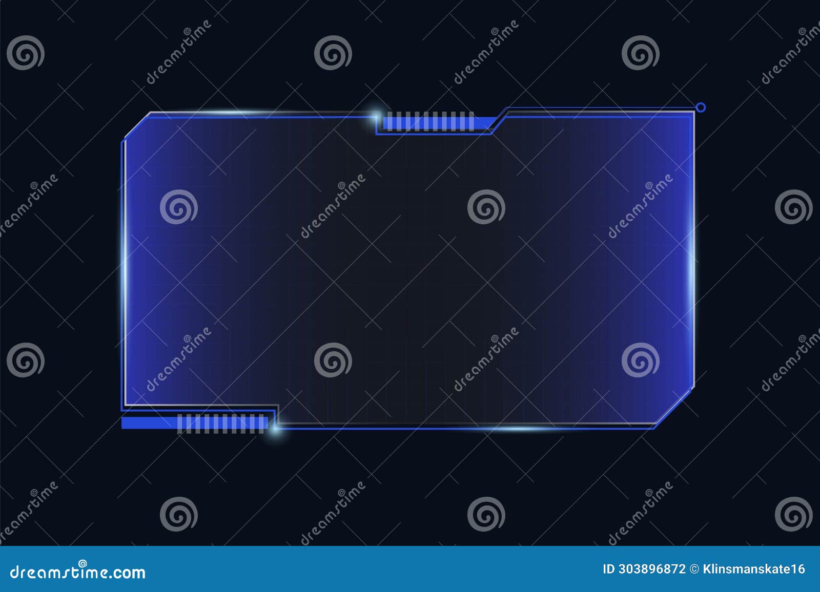 Abstract Blue Futuristic Background of Technology Sci Fi Frame Vector ...