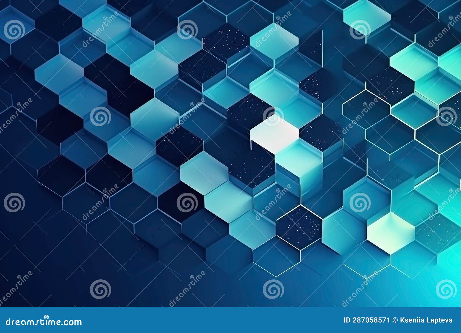 Abstract Blue Futuristic Blocks Background. Sci-fi Illustration Stock ...