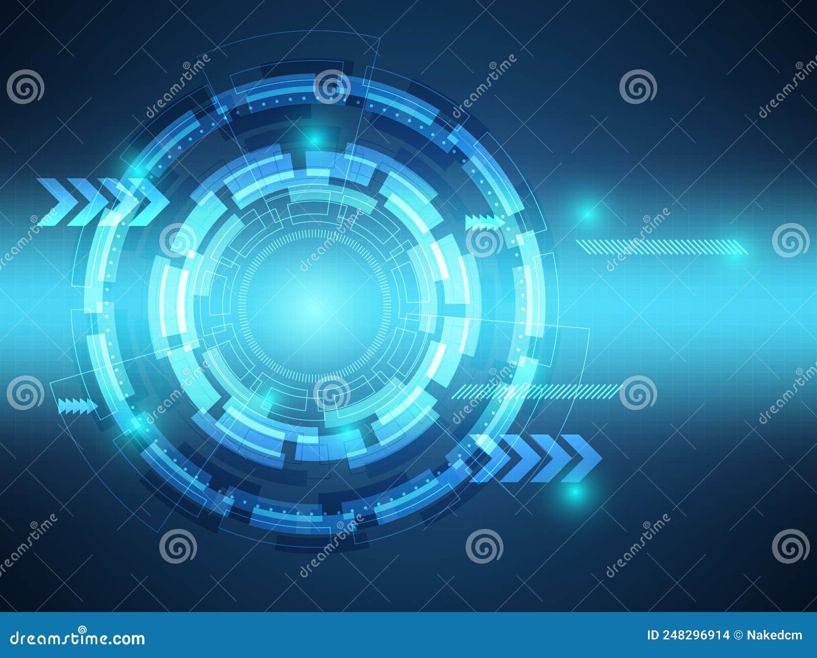 Abstract Blue Futuristic Cyber Technology Stock Vector - Illustration ...