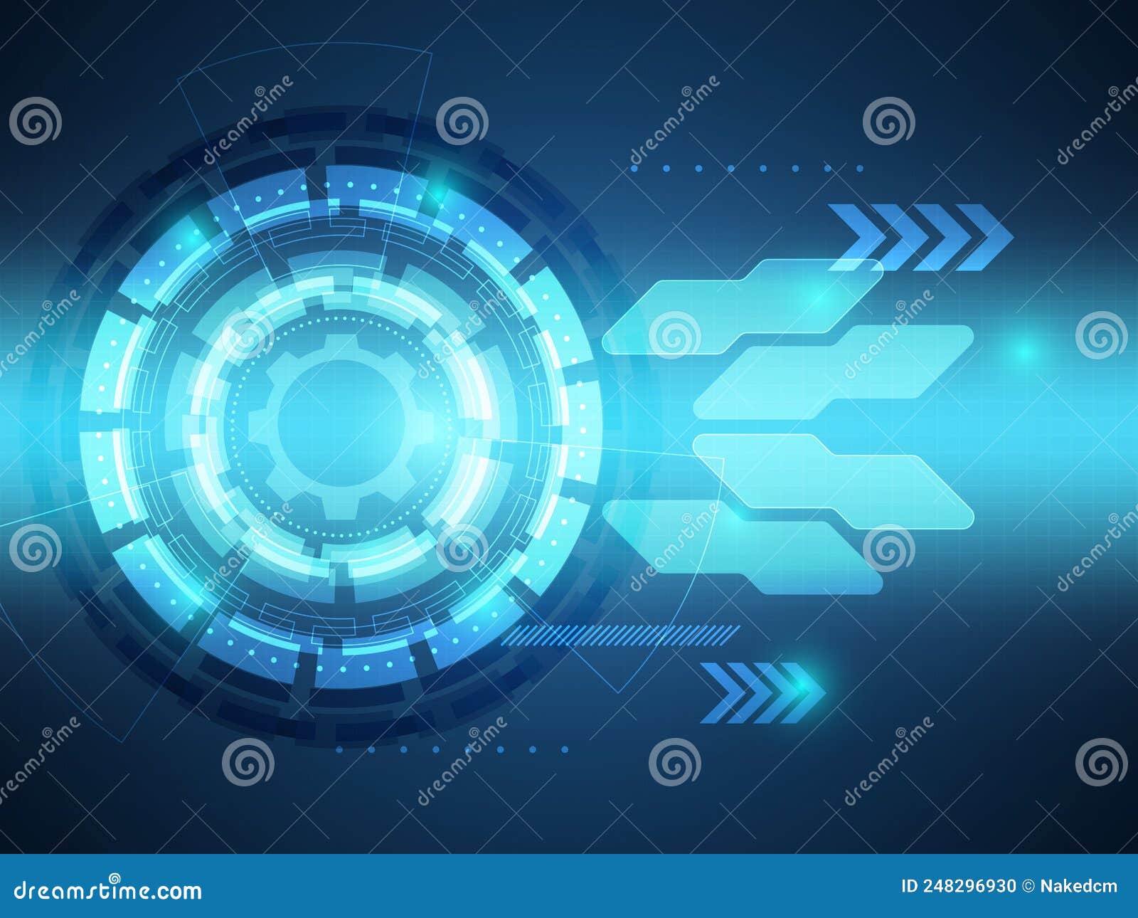 Abstract Blue Futuristic Cyber Technology Stock Vector - Illustration ...