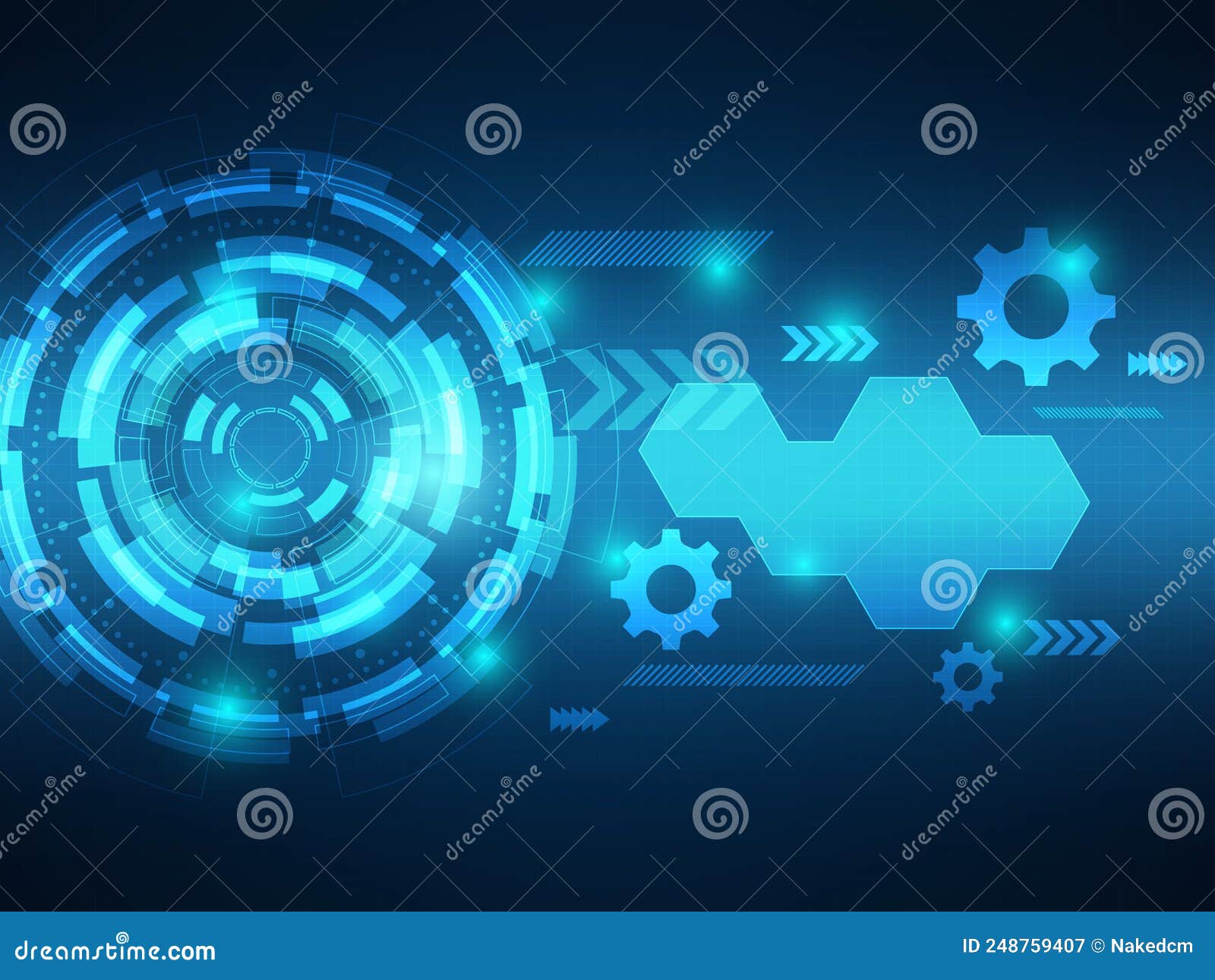 Abstract Blue Futuristic Cyber Technology Background Stock Vector ...
