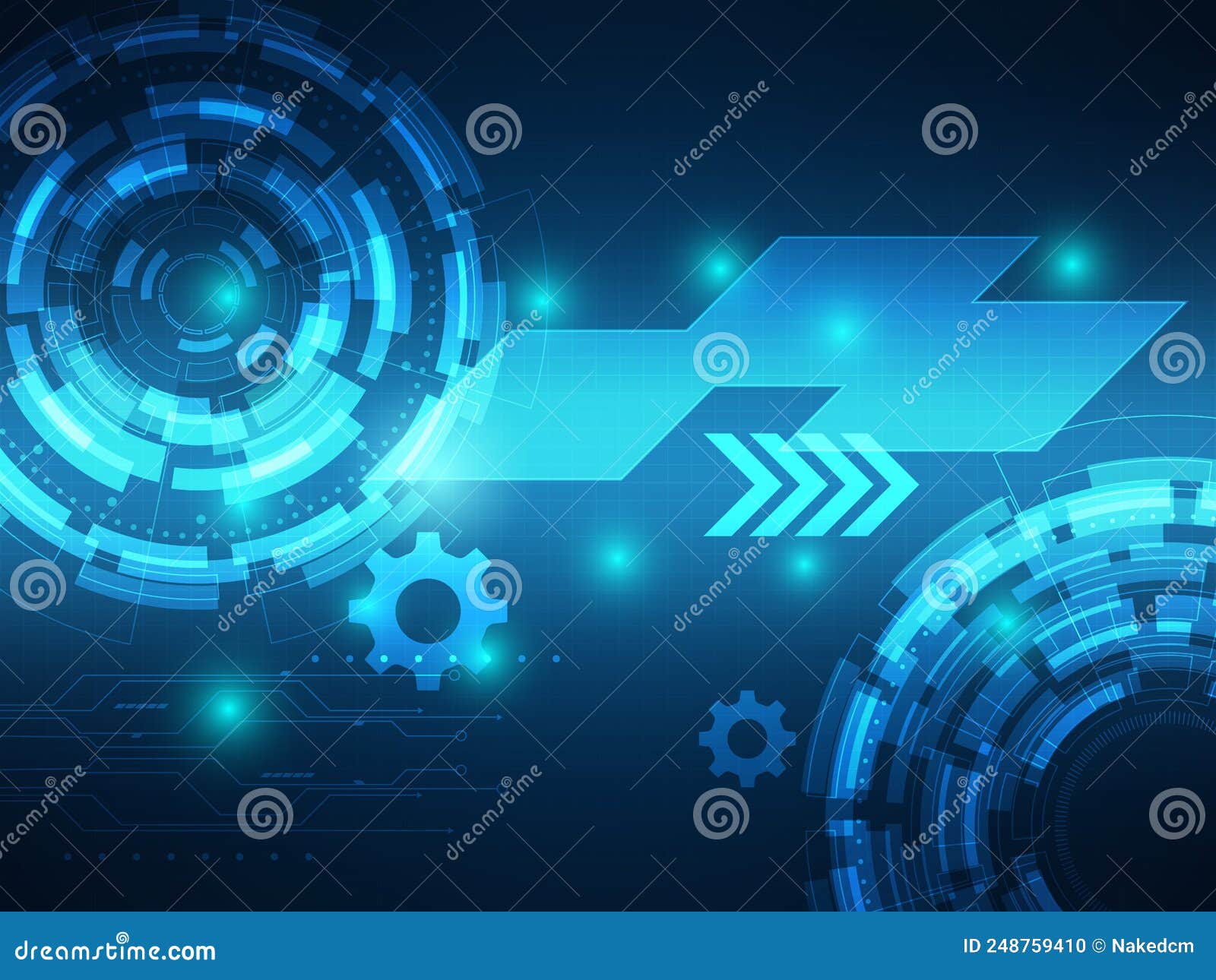 Abstract Blue Futuristic Cyber Technology Background Stock Vector ...