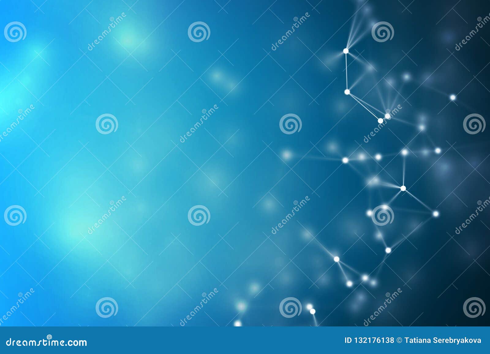 Abstract Blue Futuristic Science Plexus 3d Background Stock ...