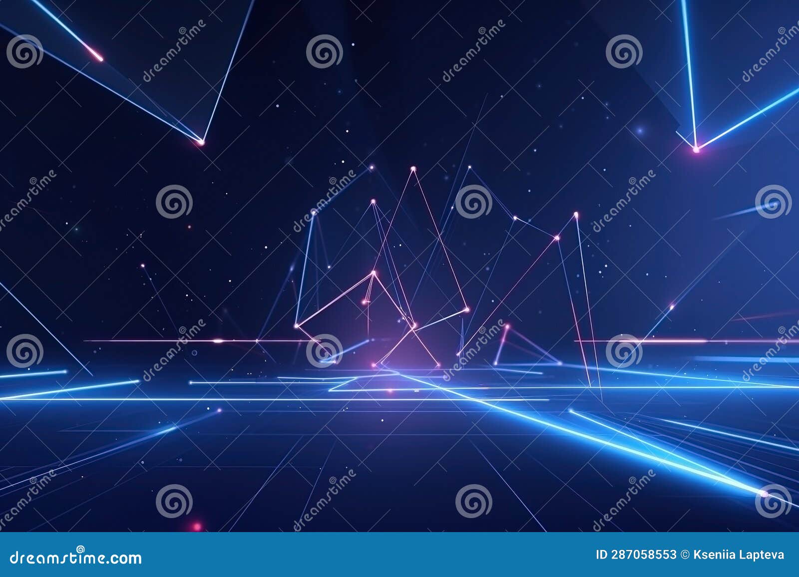 Abstract Blue Futuristic Space Background. Sci-fi Illustration Stock ...