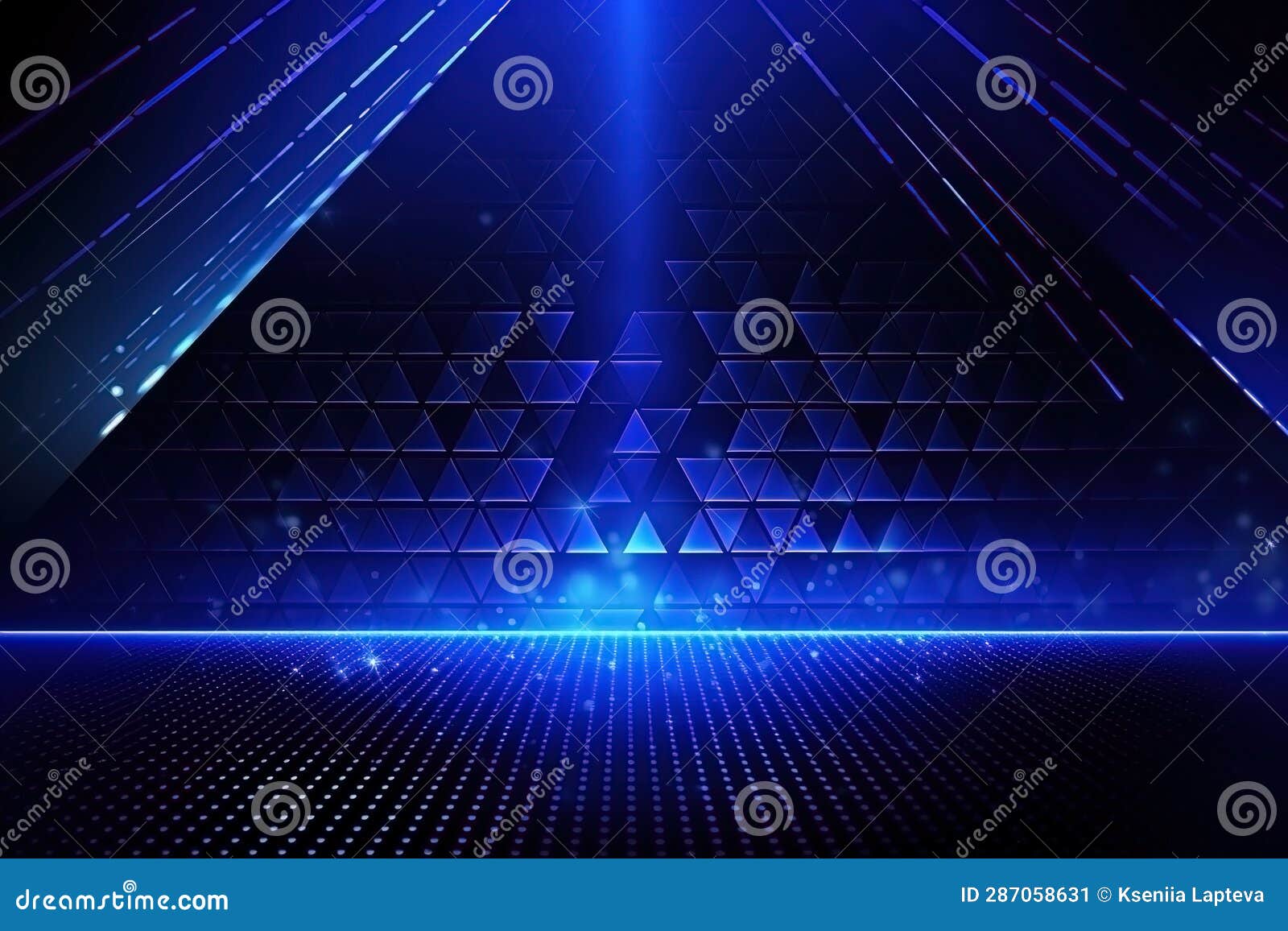 Abstract Blue Futuristic Space Background. Sci-fi Illustration Stock ...
