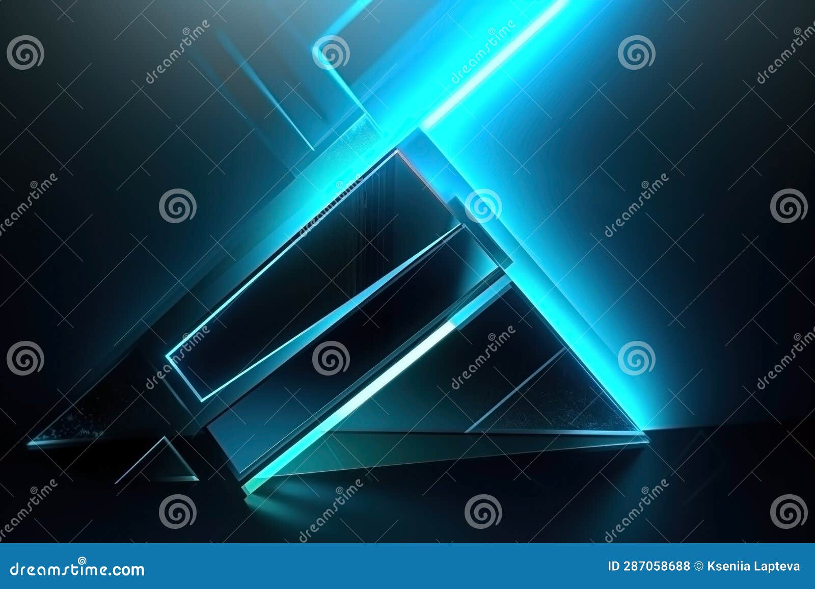 Abstract Blue Futuristic Space Background. Sci-fi Illustration Stock ...