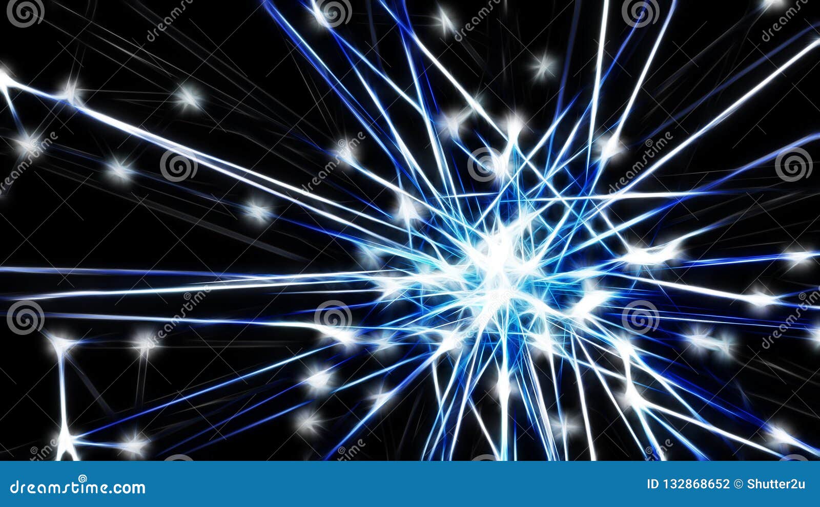 Abstract Blue Futuristic Technology Network Node. Cable Data Lin Stock ...