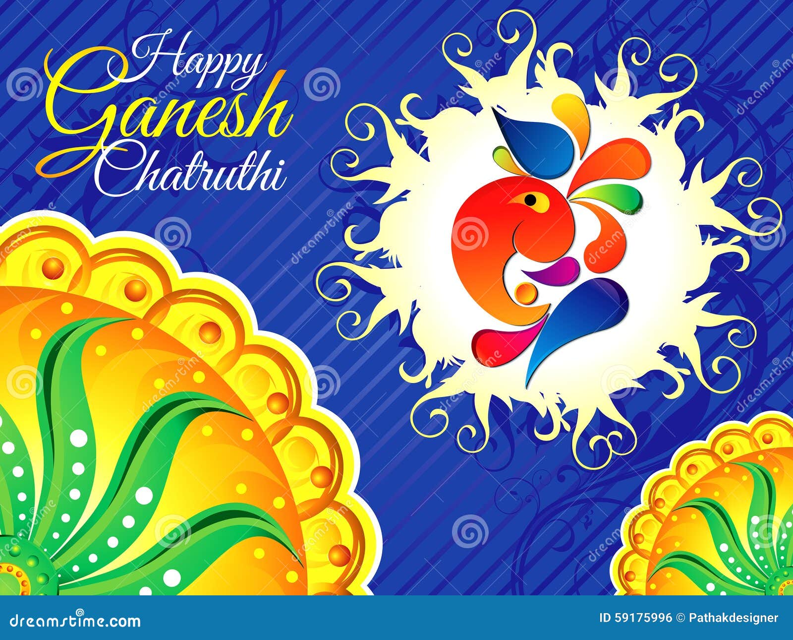 Abstract Blue Ganesh Chaturthi Background Stock Vector - Illustration ...