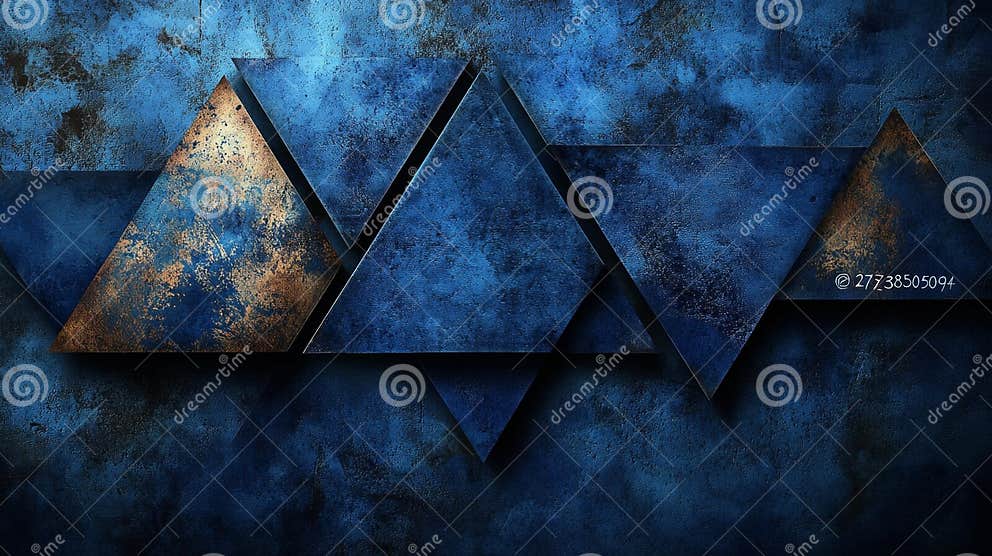 Abstract Blue Geometric Background with Triangular Shapes Artistic ...