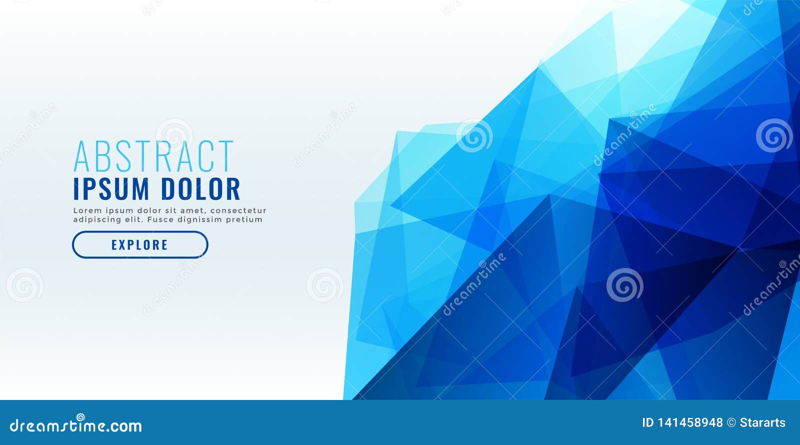 Abstract Blue Geometric Banner Design Stock Vector - Illustration of ...