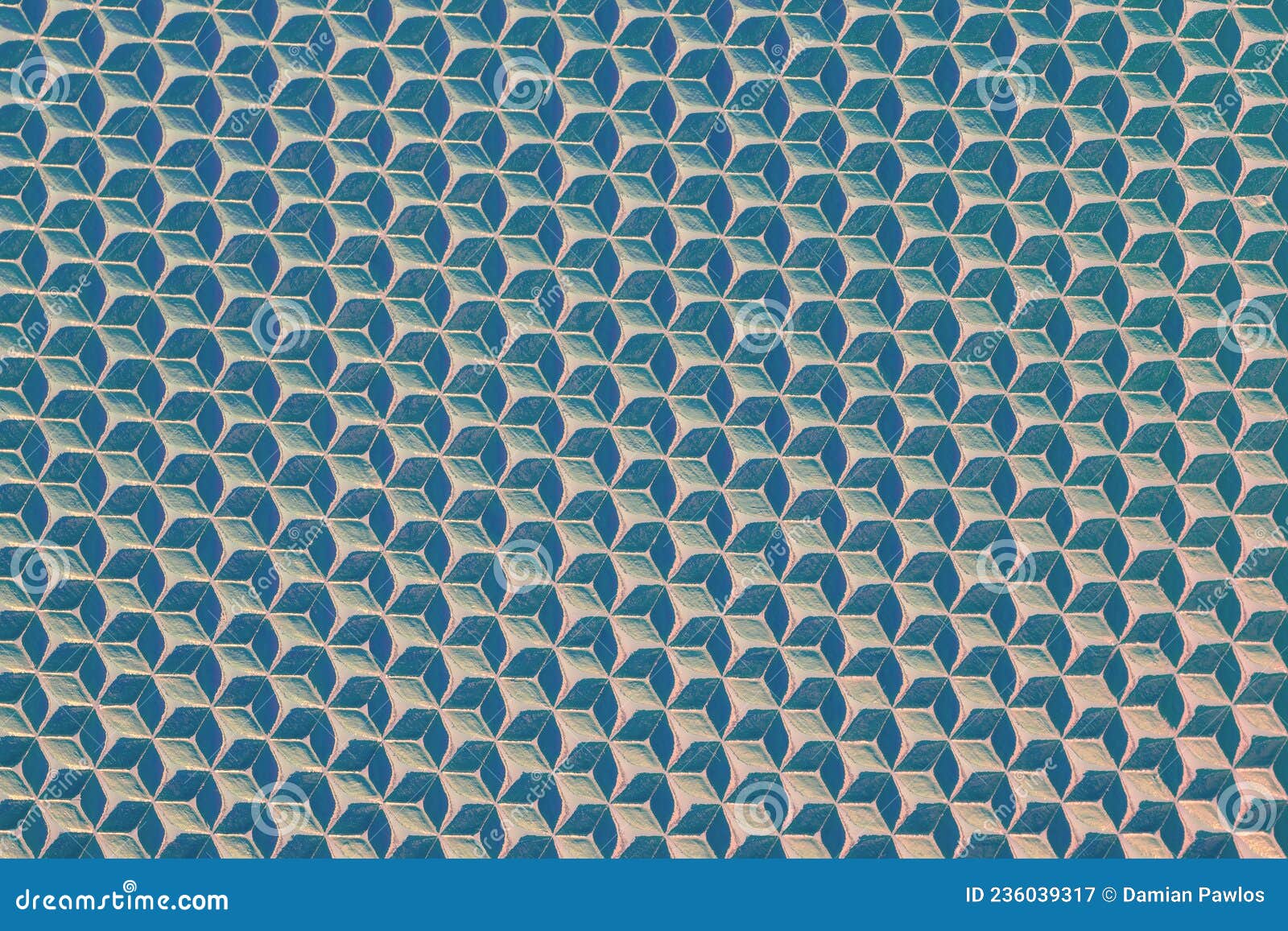 Abstract Blue Geometric Cubes Background. Seamless Pattern Stock ...