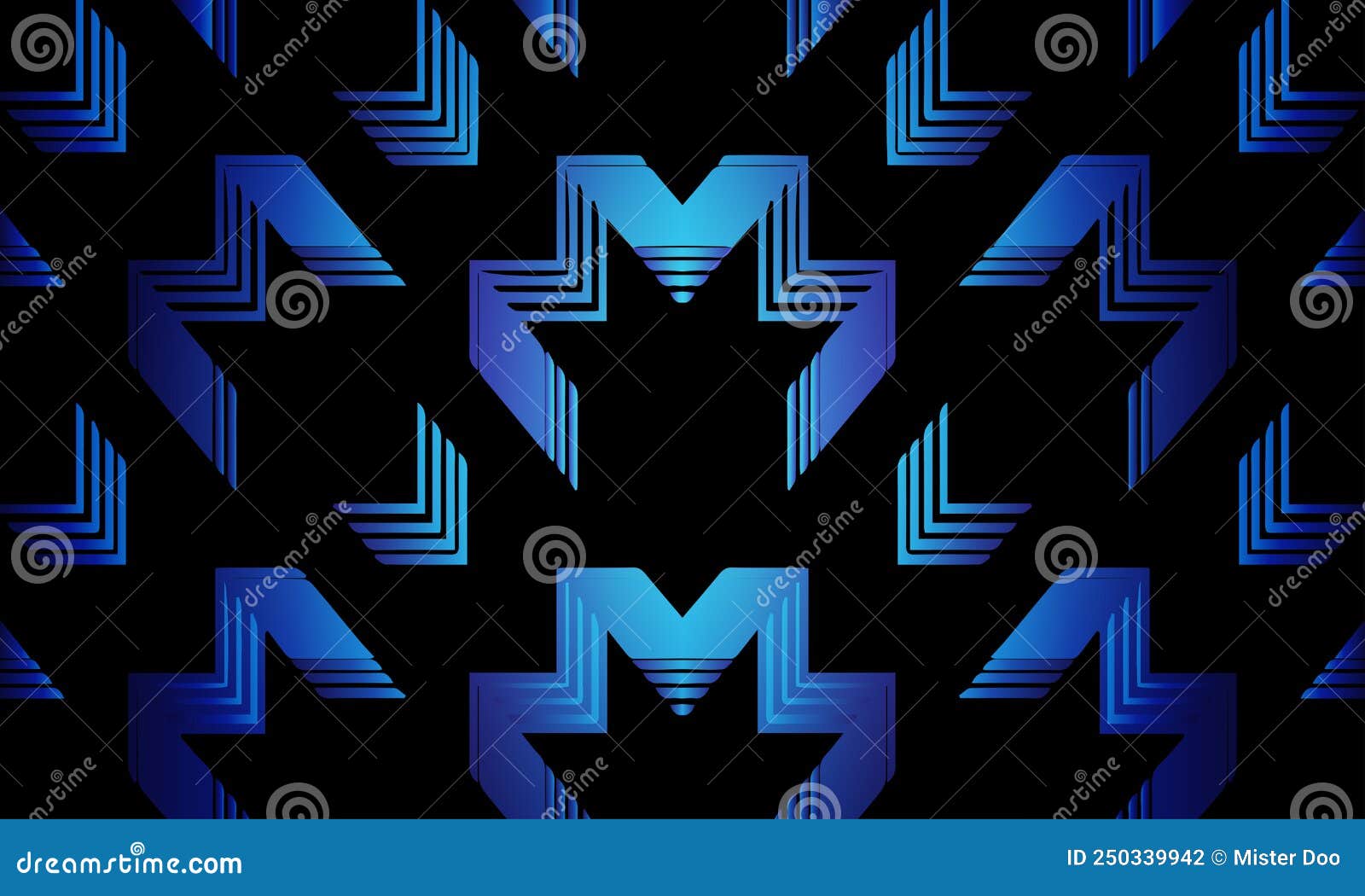 Abstract Blue Geometric Design Wallpaper Isolated on Black Background ...