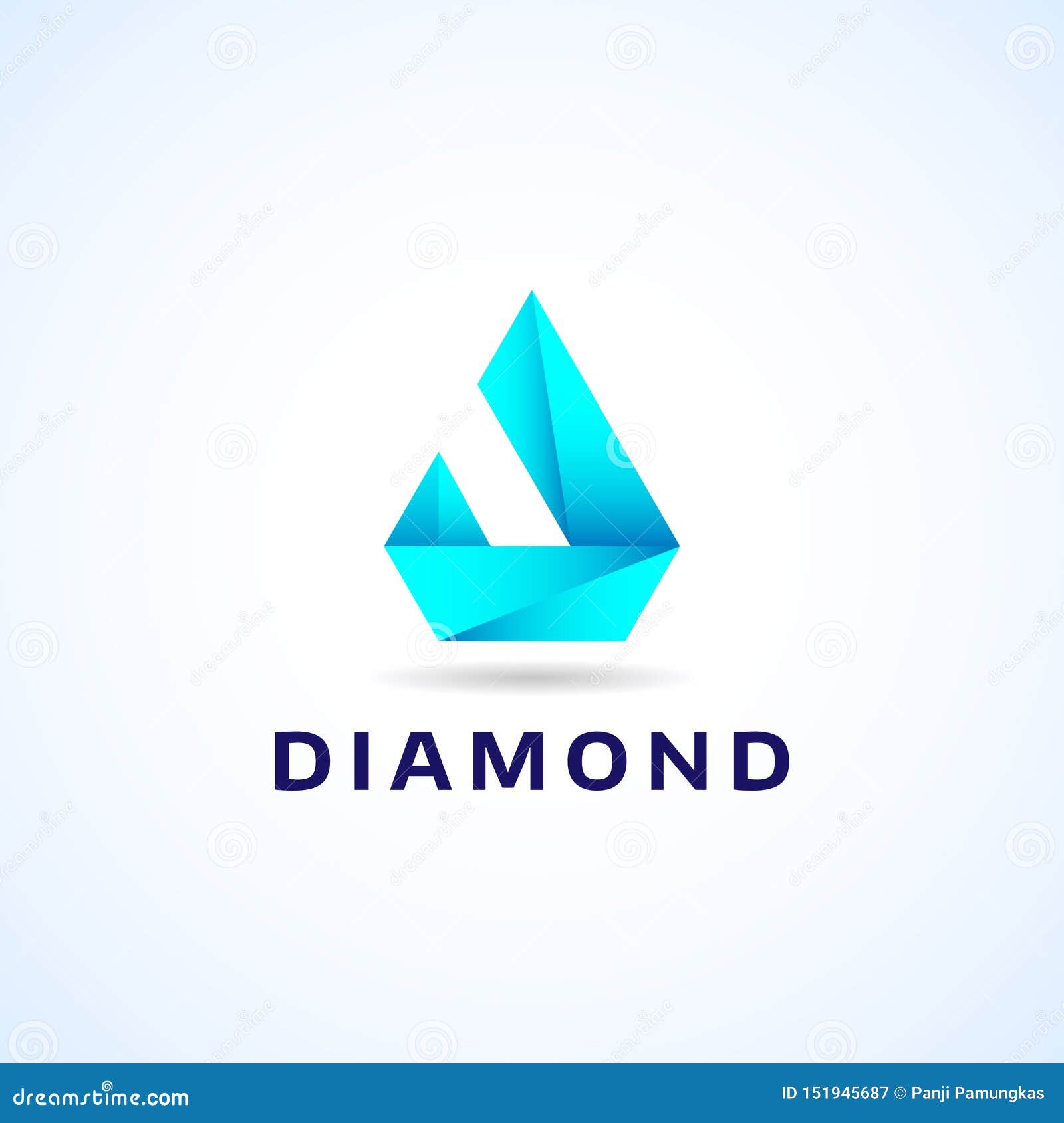 Abstract Blue Geometric Diamond Shape Company Logo Template Stock ...
