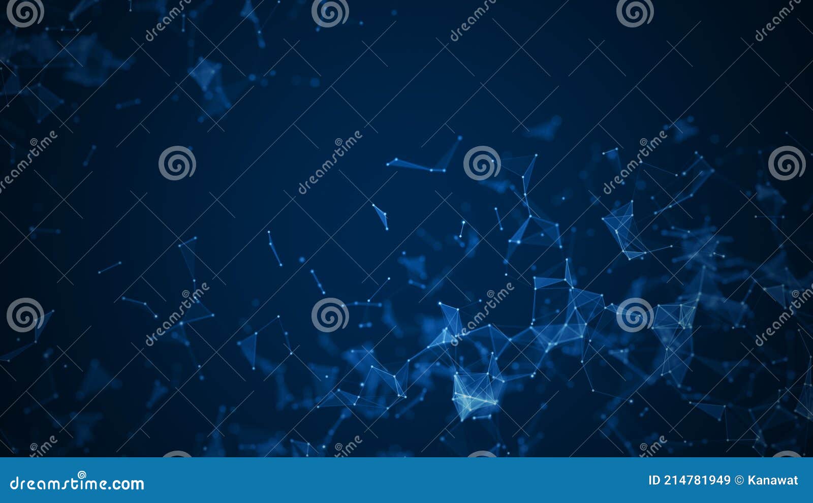 Abstract Blue Geometric. Digital Connection with Dots and Lines Stock ...